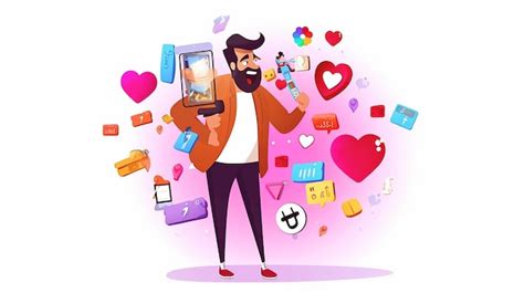 Premium Photo Cartoon Vector Social Media Marketing For Influence