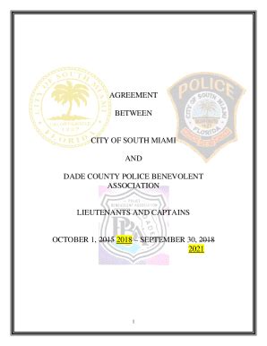 Fillable Online Fillable Online Agreement Between City Of South Miami