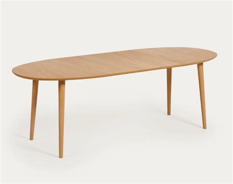 Mesa Nordica Redonda Extensible Roble Natural 140 220x90 Cm