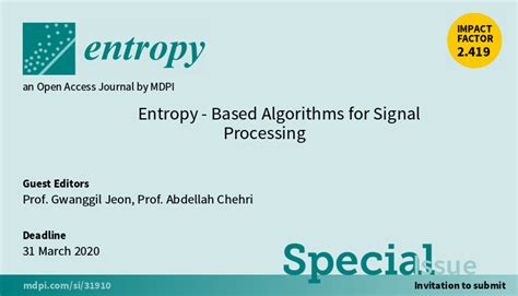 new special issue entropy based algorithms for signal processing
