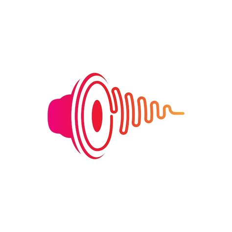 Diseño de ilustración de vector de ondas de altavoz Vector Premium