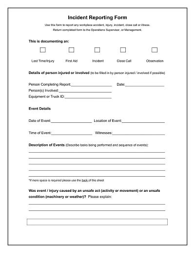Employee Incident Report Form Templates Doc Pdf Samplates