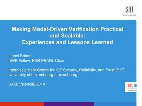 making model driven verification practical and scalable experiences and lessons learned ppt