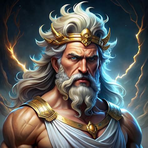 Greek God Zeus With A Naked Torso Character For The Game Premium Ai
