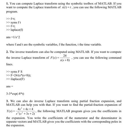 solved 1 you can compute laplace transform using the