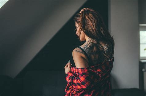 HD Wallpaper Models Brunette Tattoo Woman Wallpaper Flare