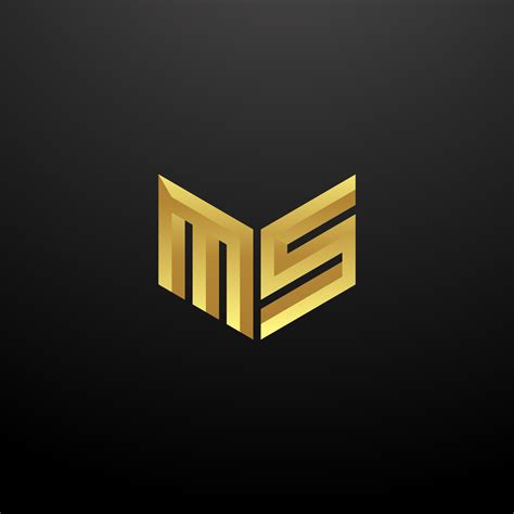 Ms Logo Monograma Letra Inicial Plantilla De Dise O Con Textura D