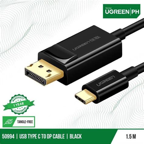 UGREEN USB Type C To DisplayPort DP Cable 1 5M Black Lazada PH