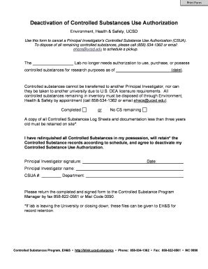 Fillable Online Blink Ucsd Termination Of Controlled Substances Use
