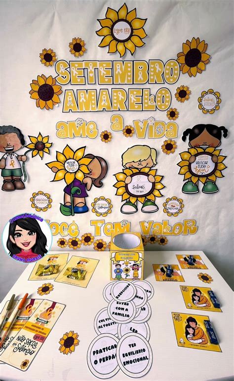 Kit Completo Setembro Amarelo Painel Lembrancinhas E Atividade