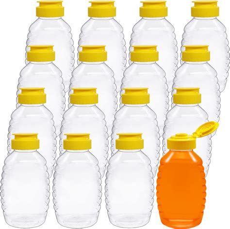 Amazon Qiuttnqn 16 Pack 8oz Clear Plastic Honey Bottles Squeeze
