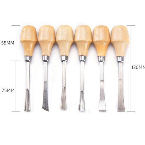 6 Pcs Ciseaux à Sculpture sur Bois Professionnel Poignée en Acier