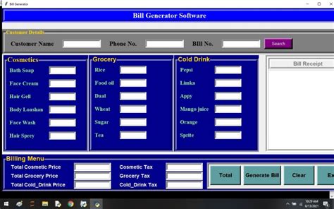 Python Program To Restorant Bill Generator Using Python Tkinter Kashipara