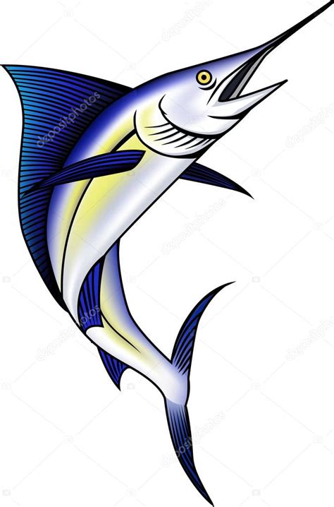 Blue Marlin Fish Illustration Stock Vector Dagadu 7683911