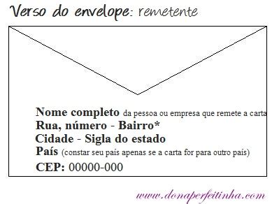 ENTRE LINHAS Como Escrever Corretamente No Envelope O Remetente E