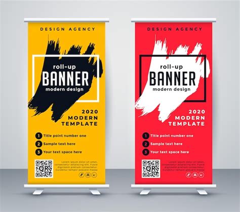 Diseño de plantilla de banner enrollable abstracto Vector Gratis