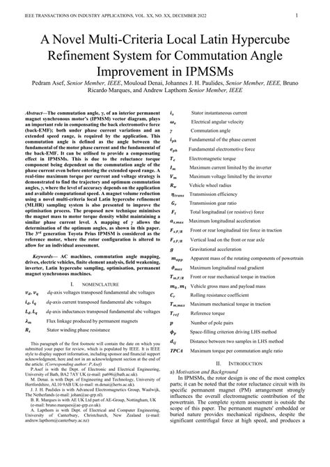 pdf a novel multi criteria local latin hypercube refinement system for commutation angle