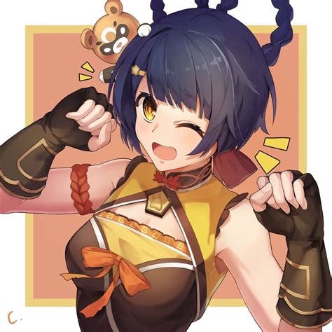 Xiangling And Guoba Genshin Impact Drawn By Azusaec Danbooru