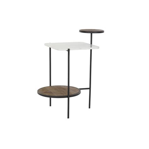 Šoninis staliukas DKD Home Decor juoda ruda balta kaina pigu lt