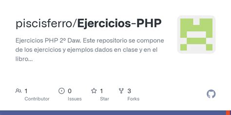 GitHub piscisferro Ejercicios PHP Ejercicios PHP 2º Daw Este