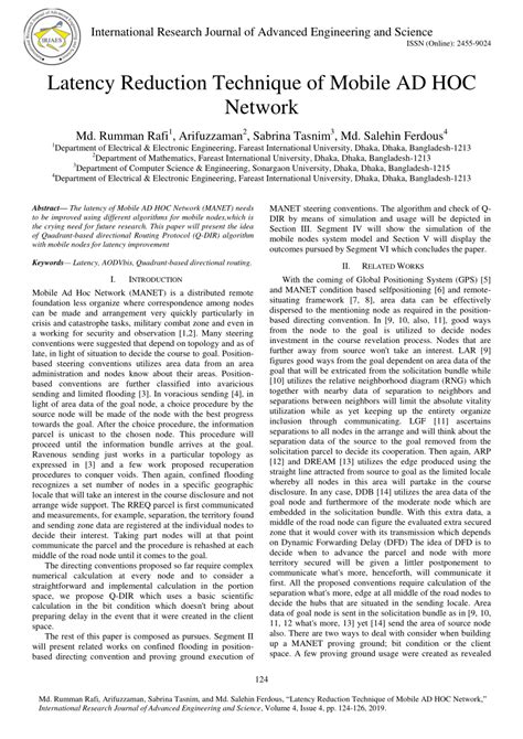 pdf latency reduction technique of mobile ad hoc network