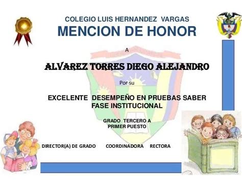 Plantillas De Menciones De Honor Para Imprimir Imagui