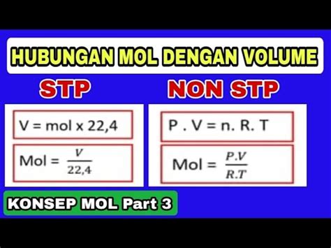 Kimia Kelas X Cara Menentukan Volume Jika Mol Diketahui Stp Non Stp