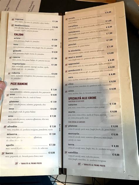 Menu At Riki Pizzeria Padova Padua