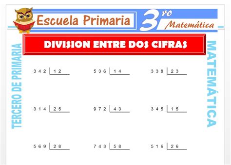 División entre dos cifras para Tercero de Primaria Escuela Primaria