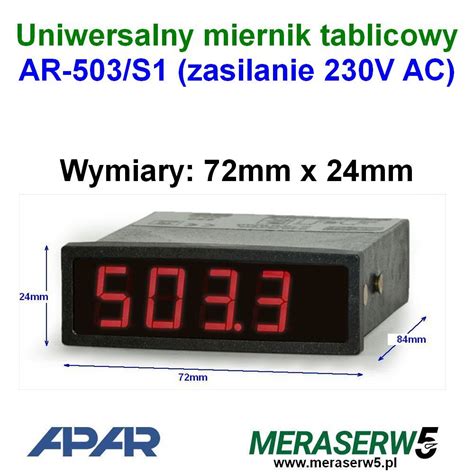 Mierniki Tablicowe AR503 S1 Miernik Cyfrowy