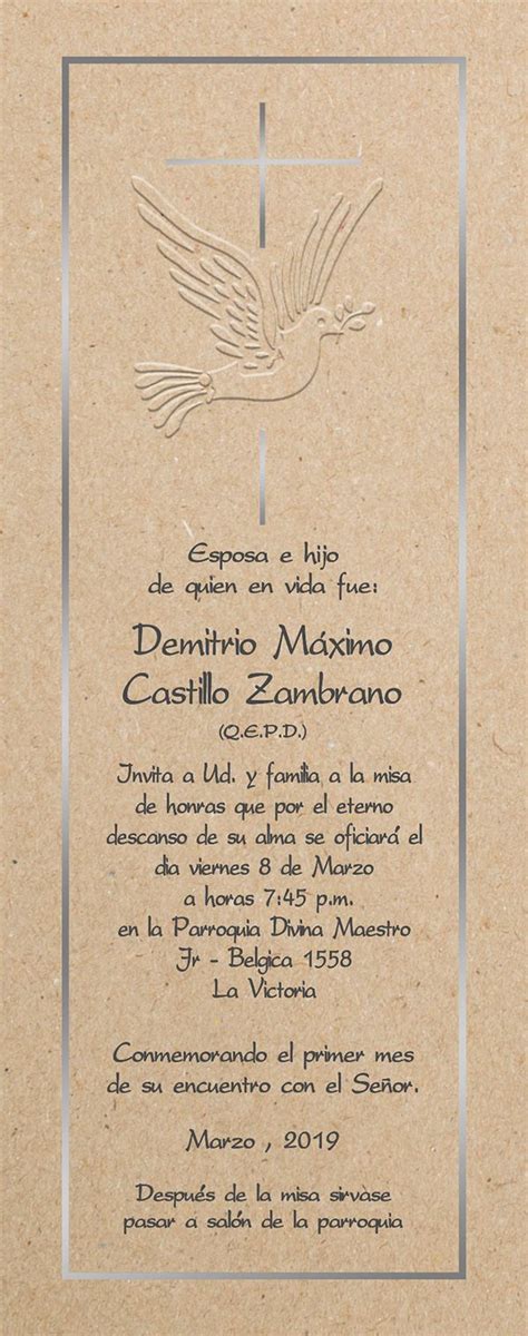 Total 76 Imagen Modelo De Invitacion Para Misa De Honras Abzlocal Mx