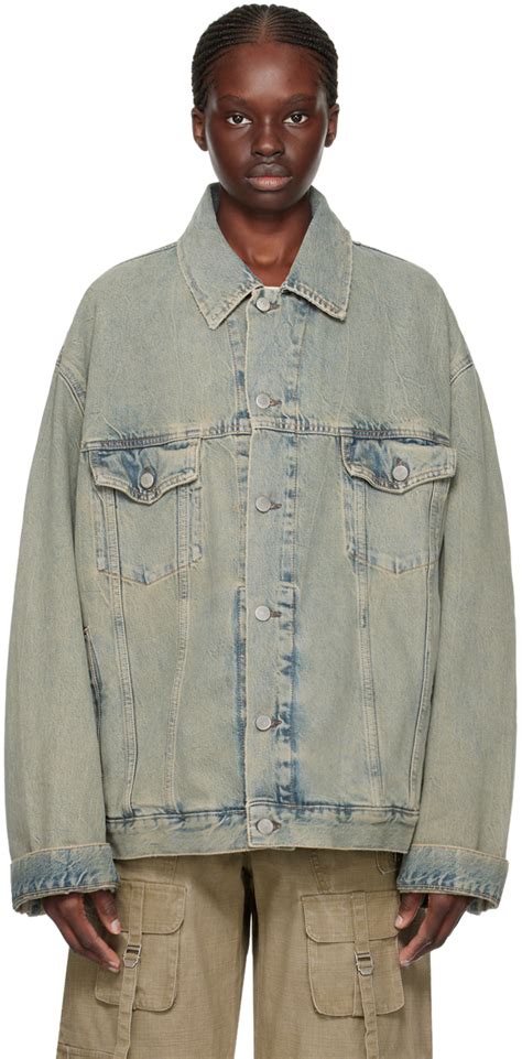 Acne Studios Blouson surdimensionné bleu en denim SSENSE France