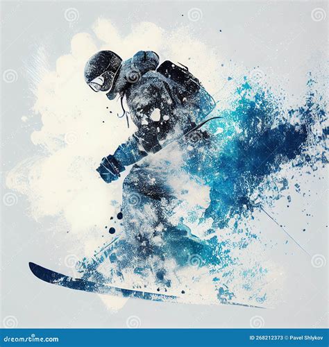 Male Freeride Skier In The Mountains Stock Illustration Illustration