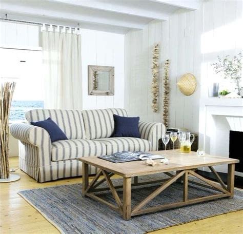 Striped Sofa Ideas For A Coastal Nautical Beach Style Living Room