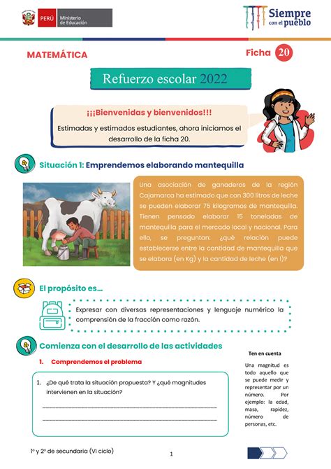 Ficha 20 Vi Matematica Es Un Documento Valiosos Para Realizar El