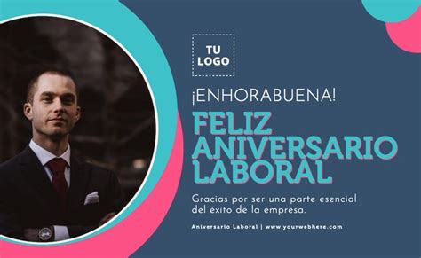 Trajeta Editable De Feliz Aniversario De Trabajo