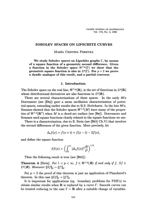 pdf sobolev spaces on lipschitz curves
