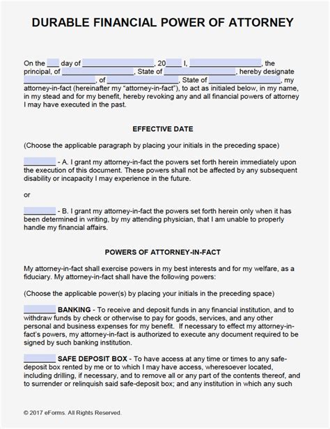 Free Printable Power Of Attorney Form Washington State This Power Of