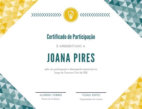 Modelos de certificados de participação personalizados gratuitos e