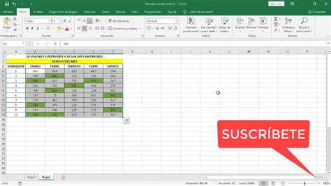 Reglas Para Valores Superiores E Inferiores Formato Condicional Excel