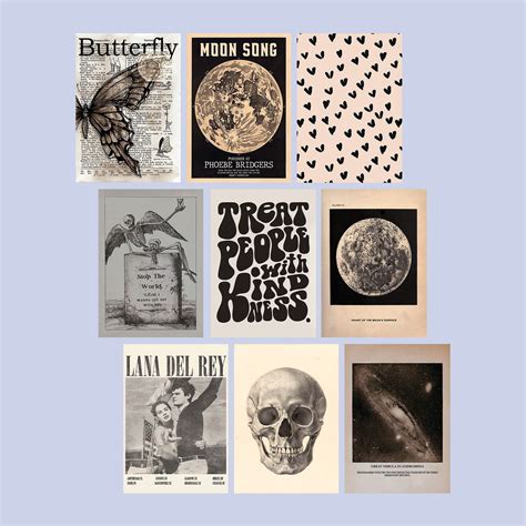 Vintage Posters Pack Of 9 Fairy Grunge Dark Aesthetic Grunge Room