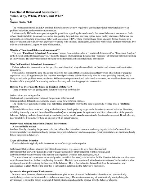 functional behavioral analysis 10 examples format pdf examples