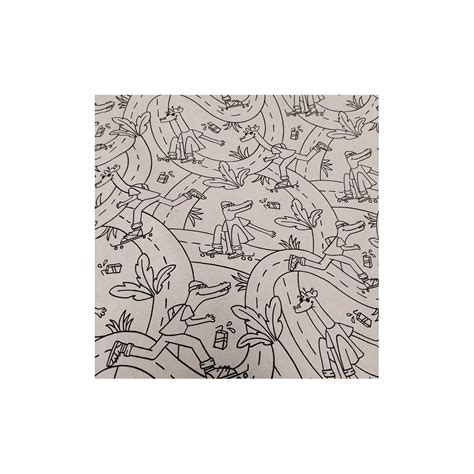 Tissu coton à colorier imprimé crocodile by domotex vendu au mètre
