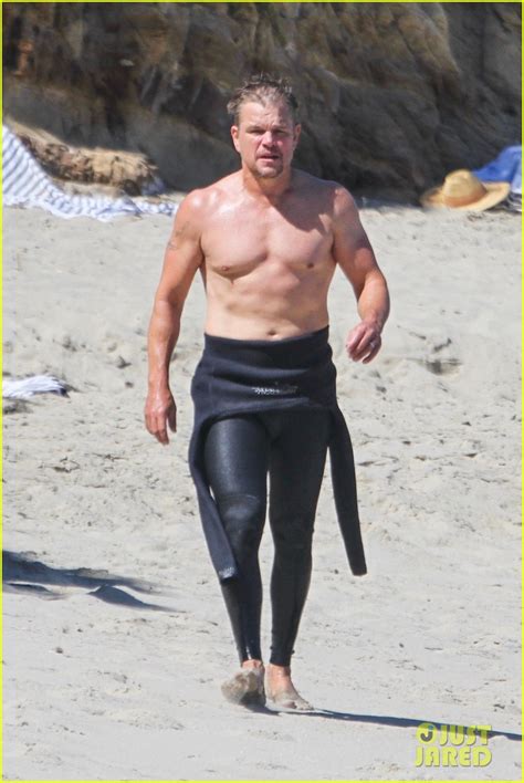 Matt Damon Shows Off His Fit Physique During Day At The Beach Photo