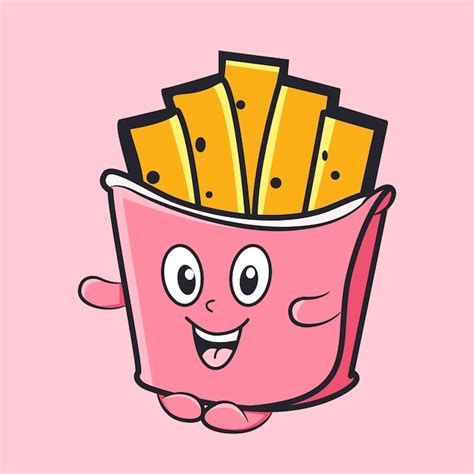Ilustração dos desenhos animados de batatas fritas Vetor Premium