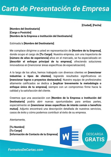Cartas de Presentación Modelos y Formatos para descargar en Word
