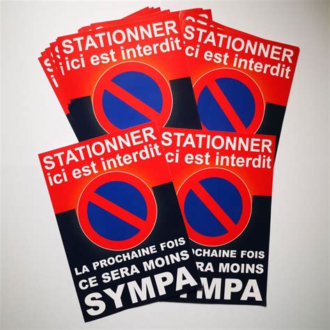 Autocollants Dissuasifs Stationnement Stationner Ici Est Interdit