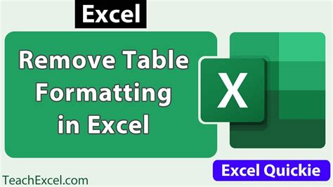 How To Remove Table Formatting In Excel But Keep Data Repross
