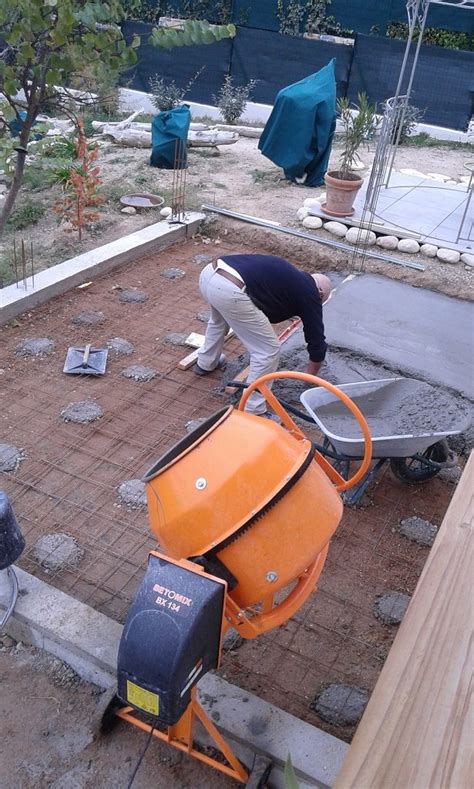 Dalle En Beton Pose Piscine Sur Terrasse En Bois Photos Par étapes