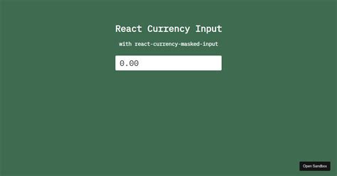 react currency input with react text mask codesandbox
